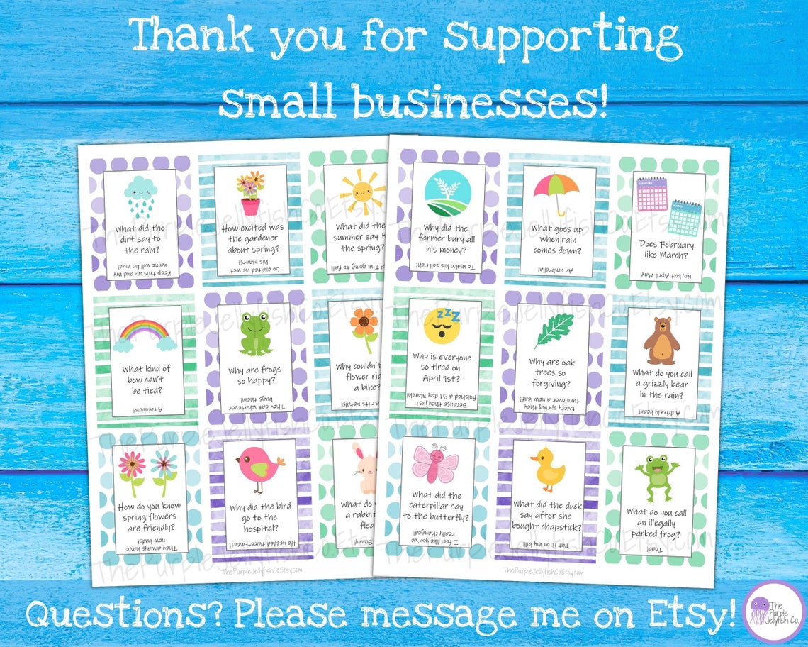 Spring Lunchbox Jokes, Printable Lunchbox Notes, Easter Lunch Box Jokes ...