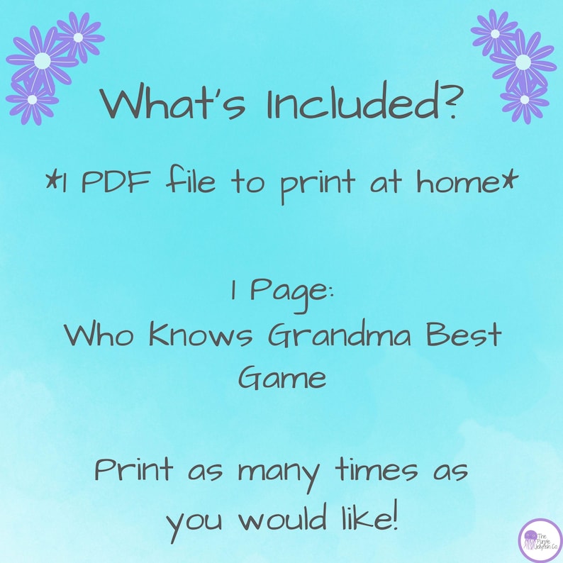 Who Knows Grandma Best Mother's Day Game Printable, Grandparent's Day ...
