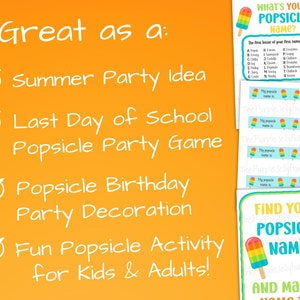 Popsicle Party Idea, What's Your Name Game Sign + Name Tags, Summer ...