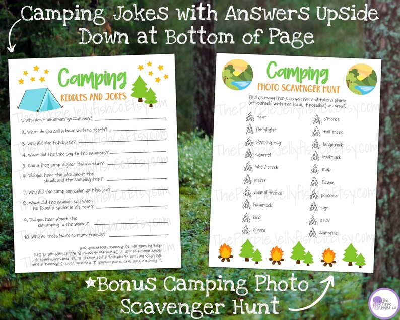Camping Games Bundle, Fun Camping Games Printable, Camping Activities ...