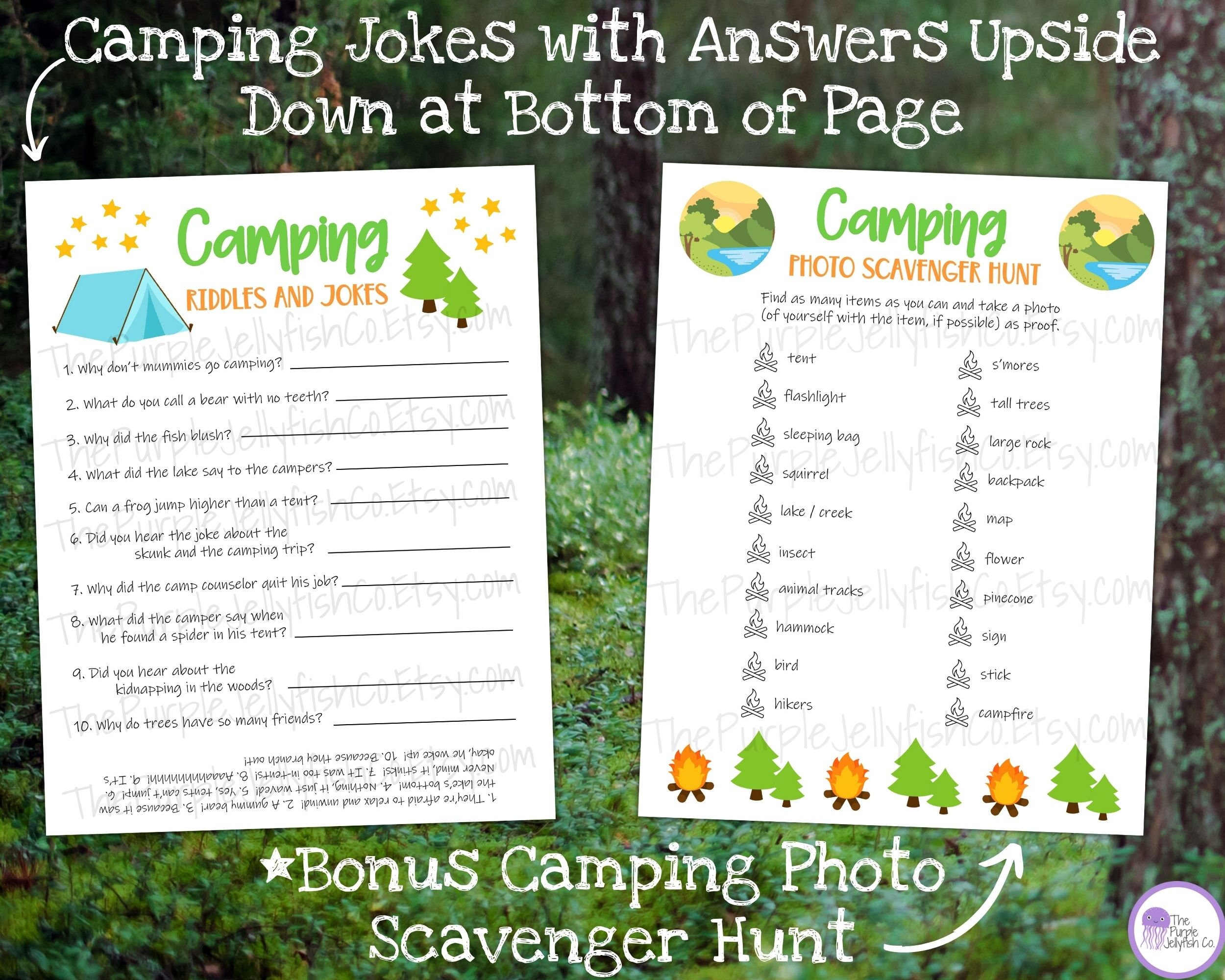 Camping Games Bundle, Fun Camping Games Printable, Camping Activities ...