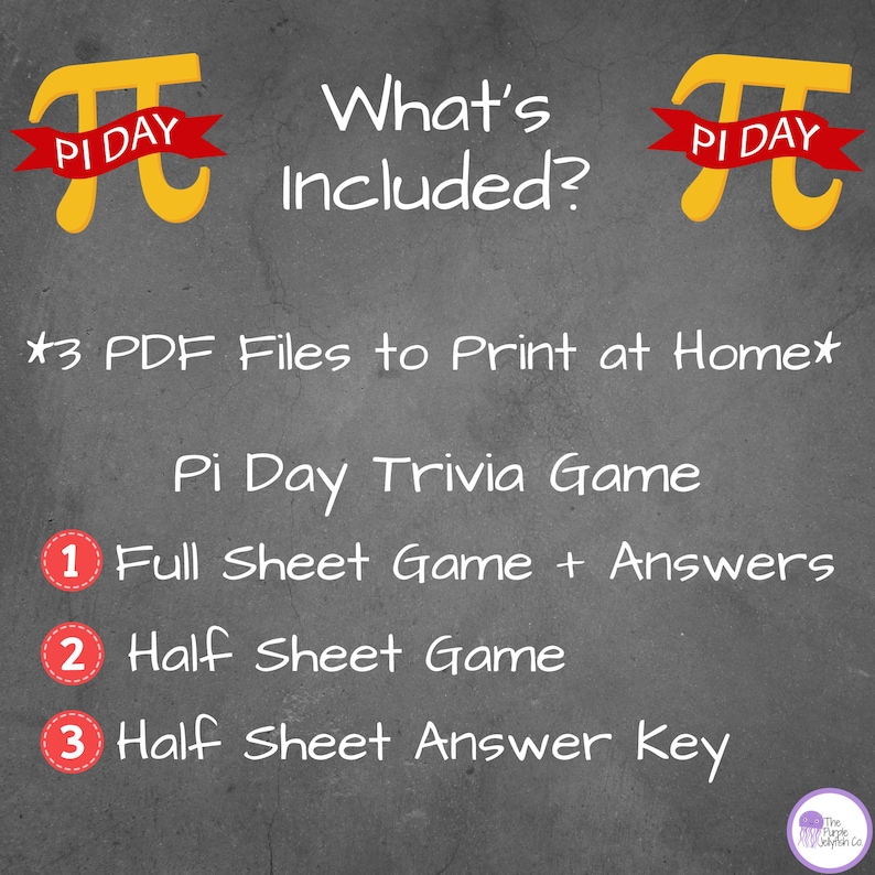 Pi Day Trivia Game Printable, Pi Day Party Idea, Trivia Questions Quiz ...