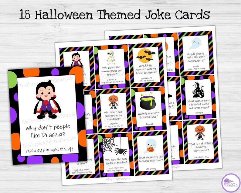 Halloween Lunch Box Notes for Kids Printable Halloween Joke Cards ...