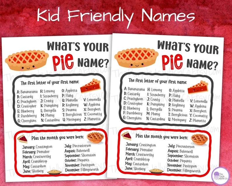 Pie Name Game, Pie Eating Contest, Pie Party Decoration, Pi Day ...