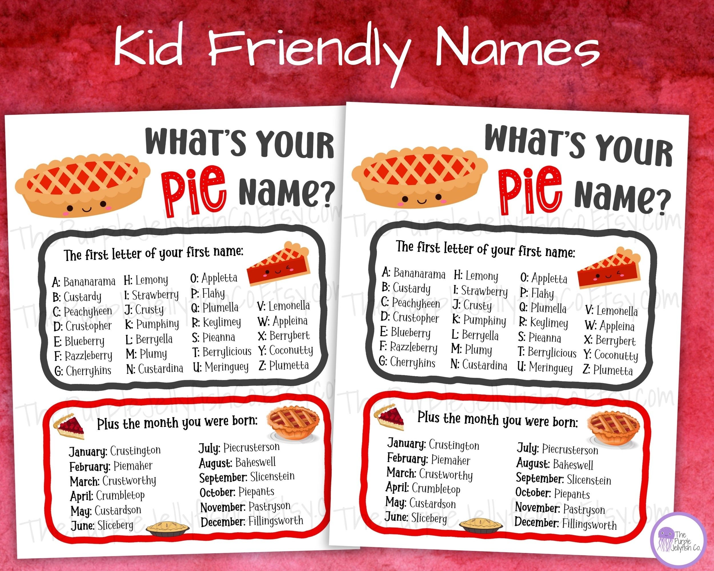 Pie Name Game, Pie Eating Contest, Pie Party Decoration, Pi Day ...