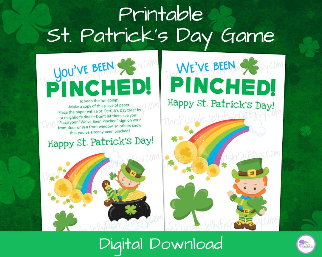You've Been Pinched St. Patrick's Day Game for Kids Printable, St ...