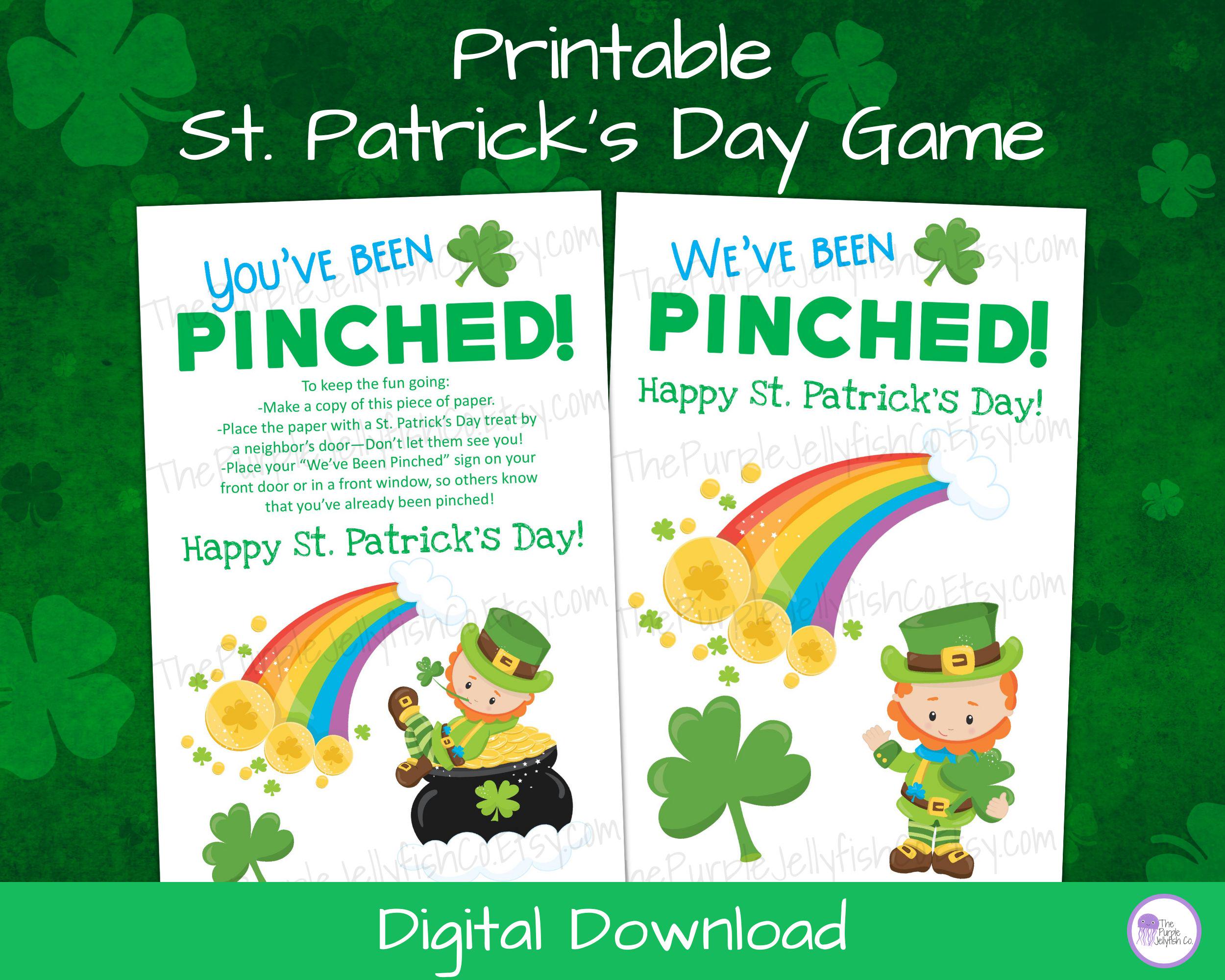 You've Been Pinched St. Patrick's Day Game for Kids Printable, St ...