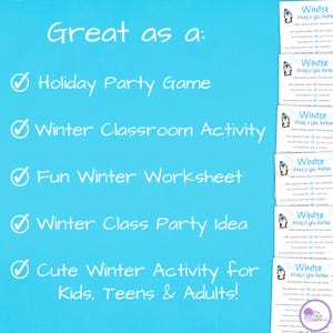 Winter Party Games, Winter Would You Rather Game for Kids, Christmas ...