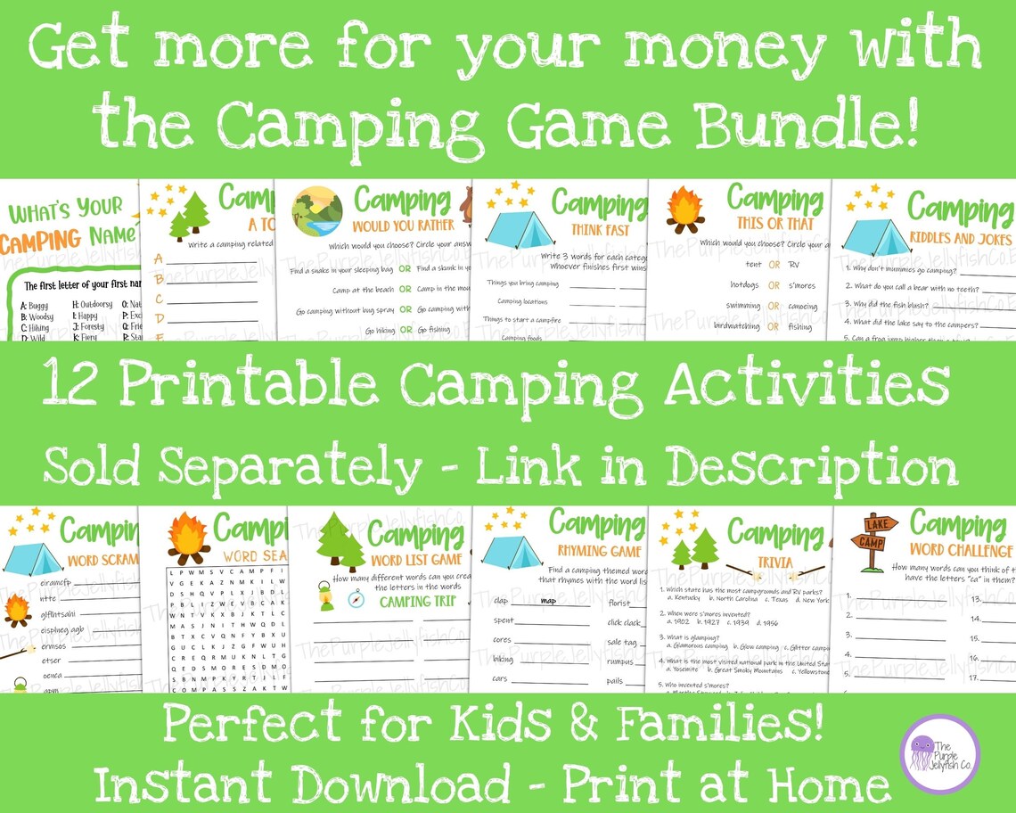 Camping Word Search Printable, Camping Activity for Kids, Summer Camp ...