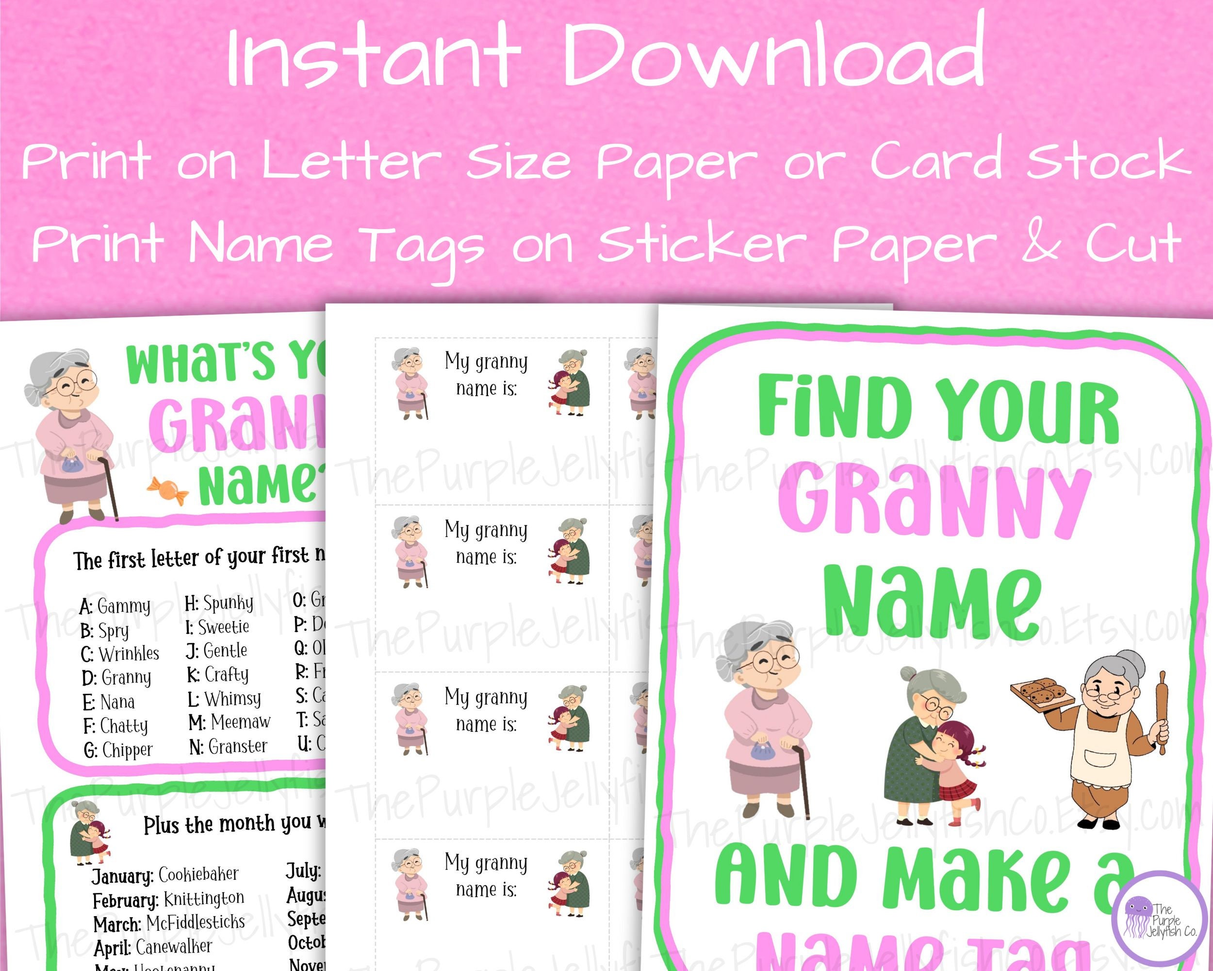 Whats Your Granny Name Game, Funny Grandma Mother's Day Idea, Granny ...