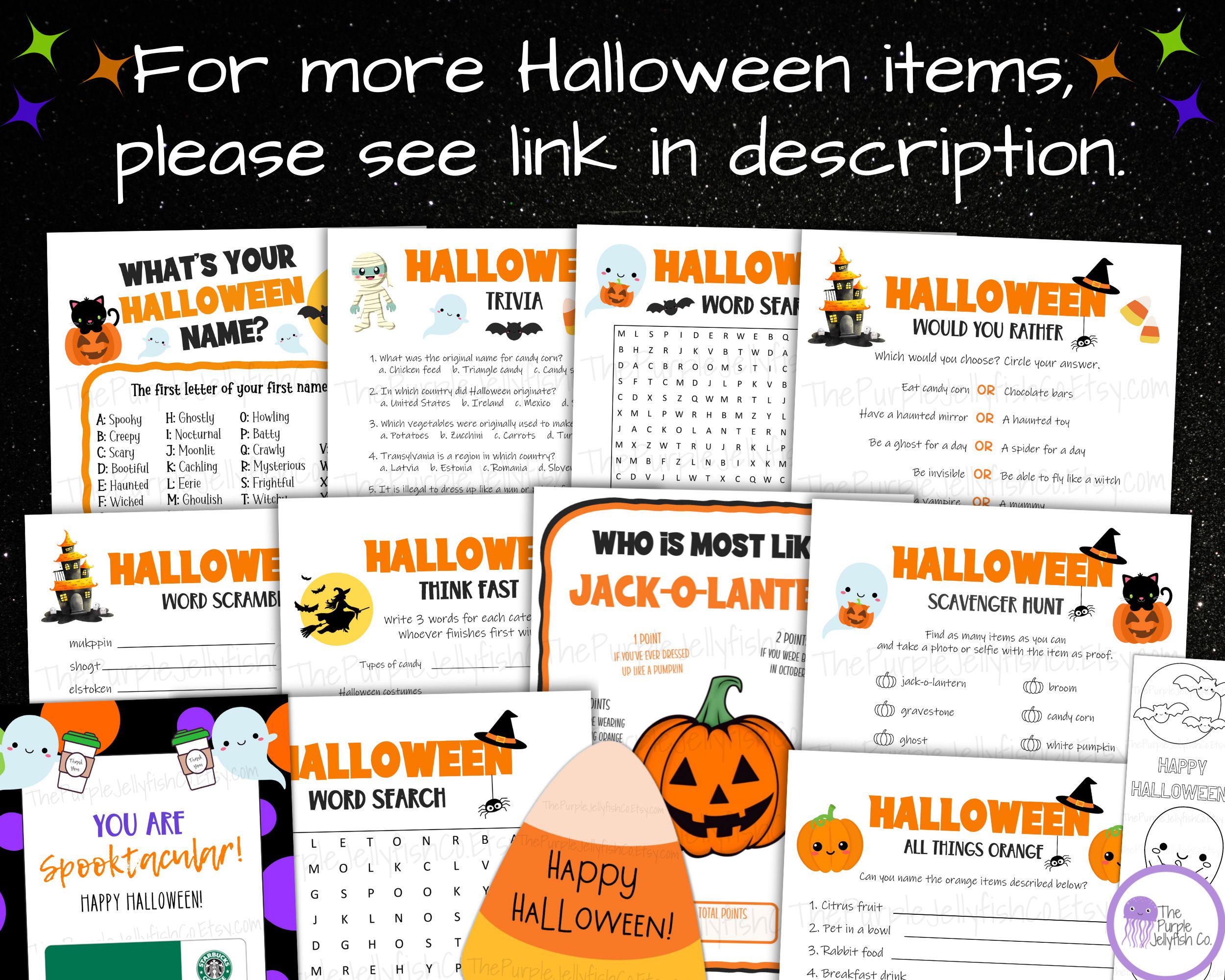 Who is Most Like a Jack-o-lantern, Printable Halloween Party Game for ...