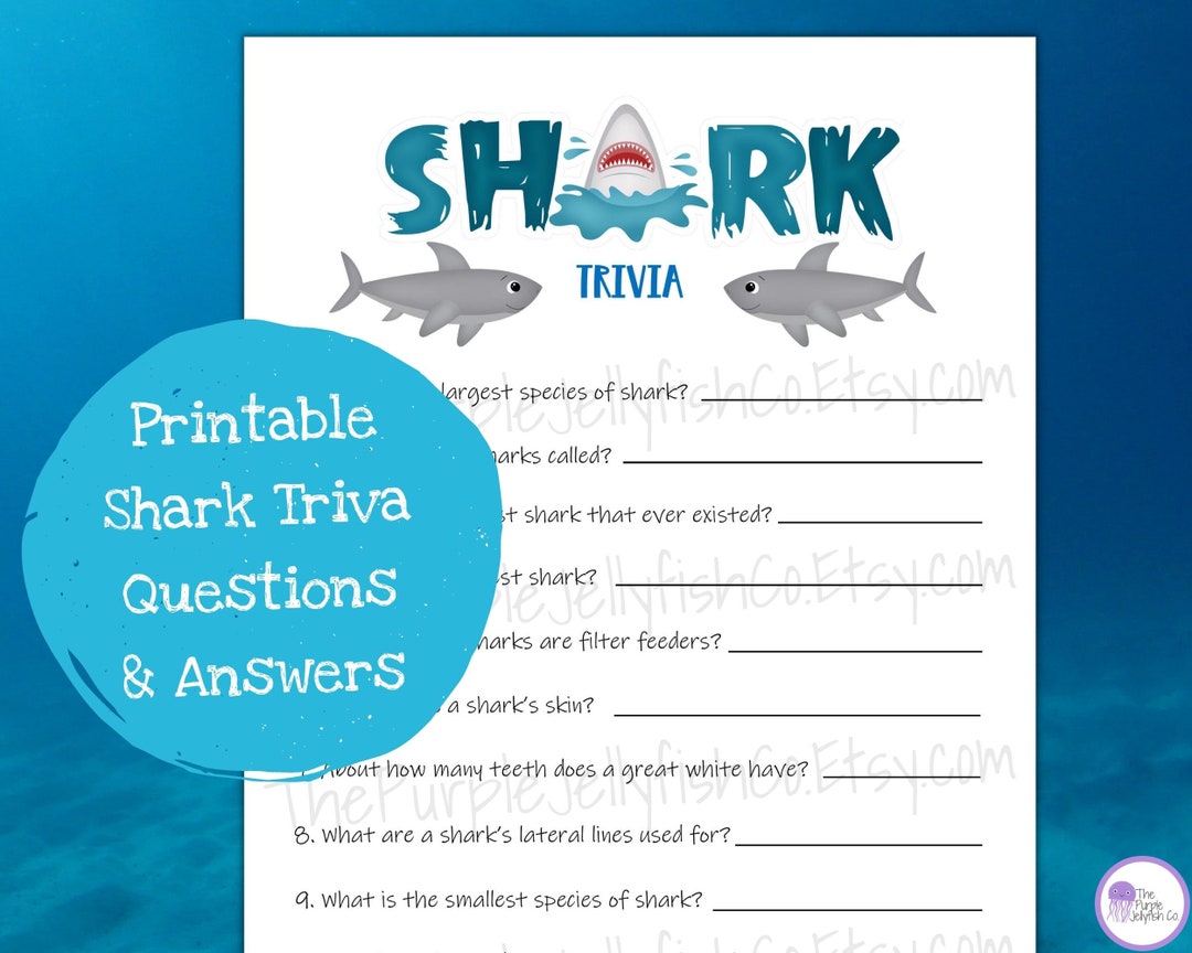 Shark Trivia Questions and Answers, Printable Trivia for Kids, Shark ...