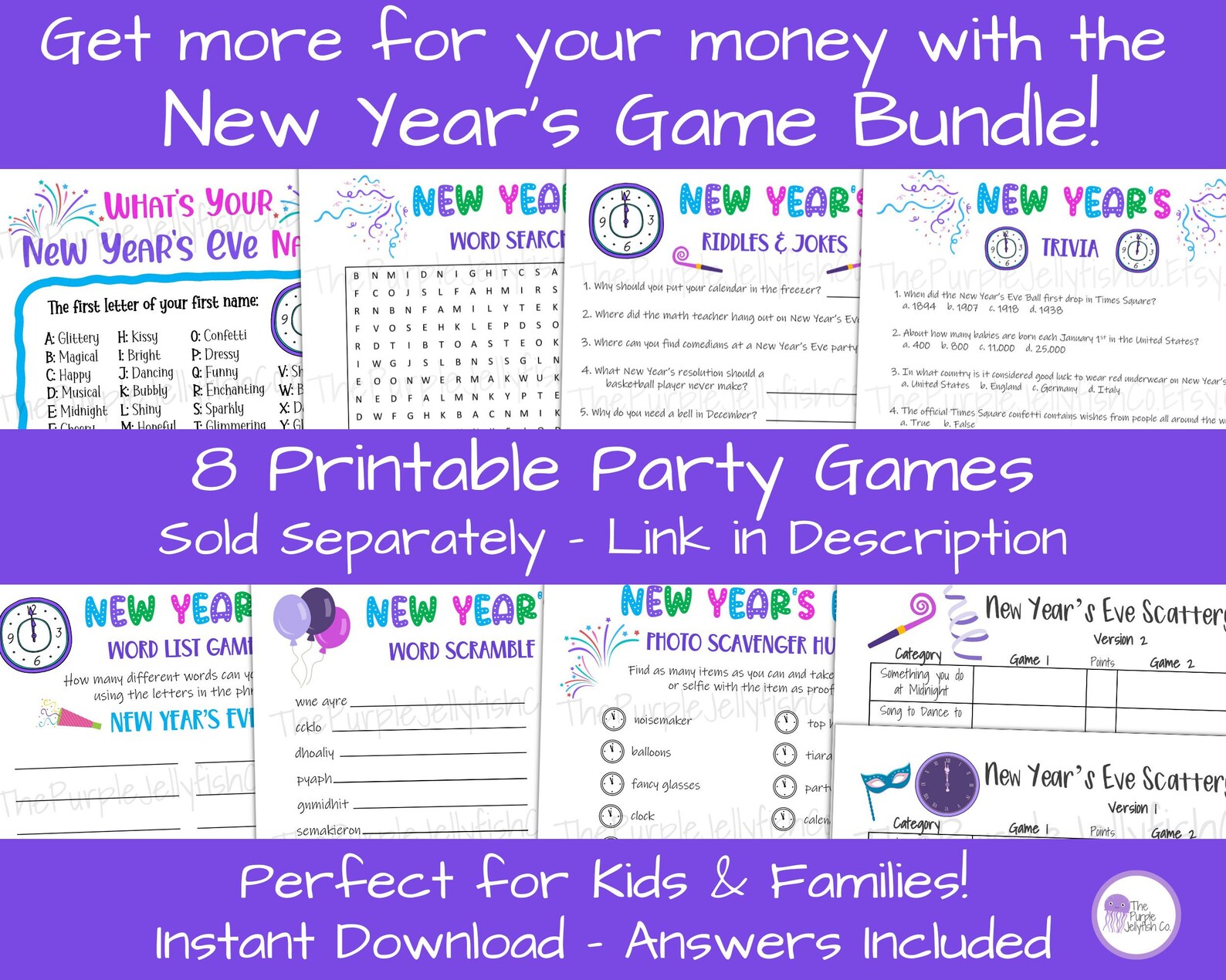 New Years Eve Scavenger Hunt, Printable New Year's Eve Games, Photo ...