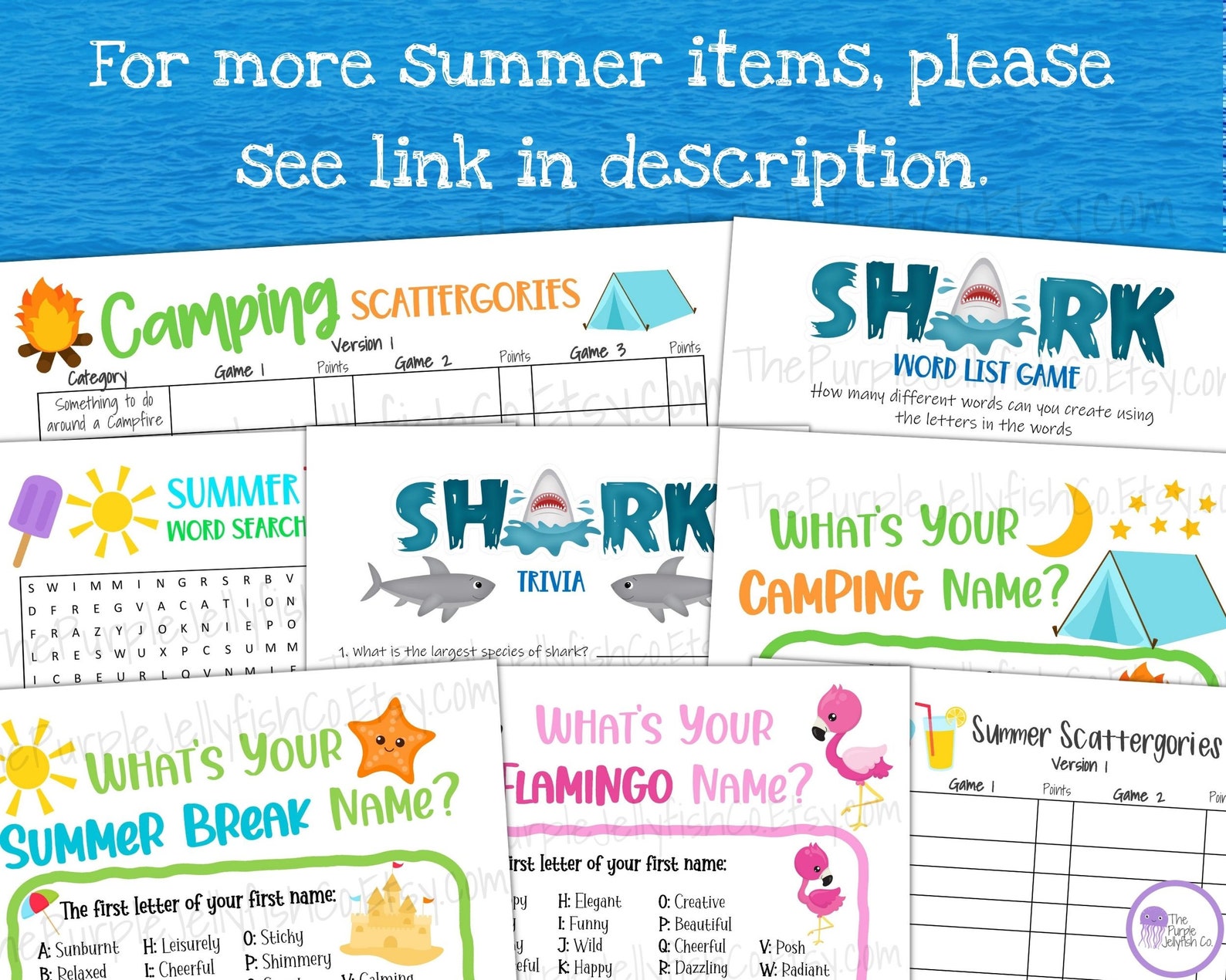 Under the Sea Name Game, Ocean Theme Party Decor, Under the Sea Party ...