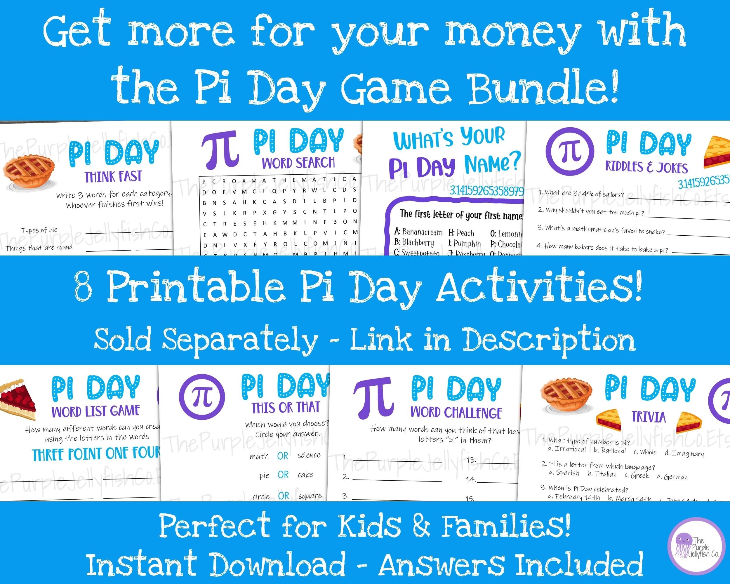 What's Your Pi Day Name Game Name Tags, Printable Pi Day Activity for Kids and Adults, Funny ...