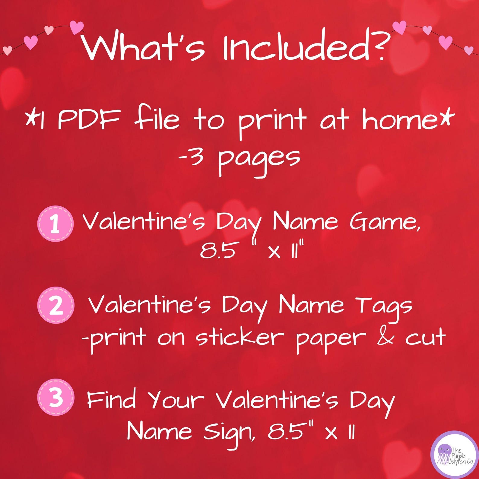 Whats Your Valentine's Day Name Game Sign & Name Tags, Printable ...