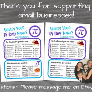What's Your Pi Day Name Game + Name Tags, Printable Pi Day Activity for Kids and Adults, Funny ...