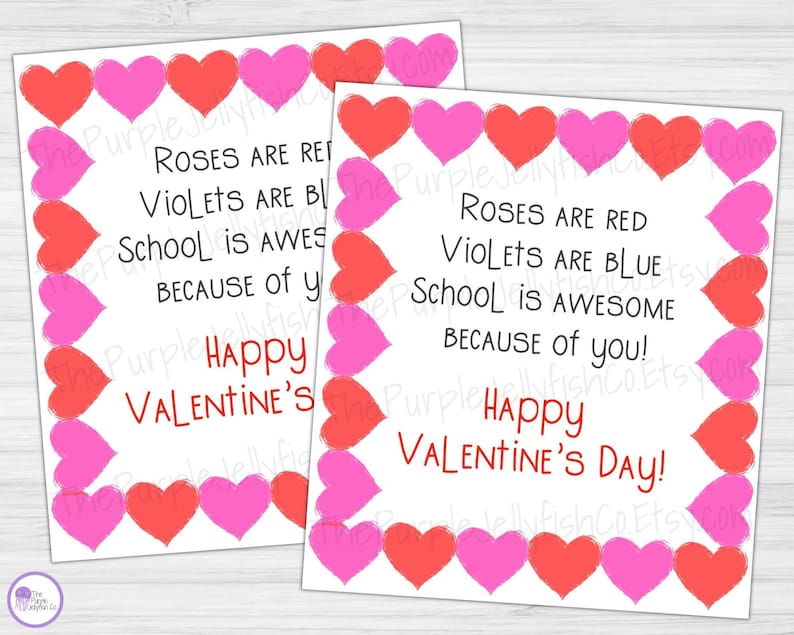 Teacher Valentines Printable, Valentine's Day Appreciation, Valentine ...