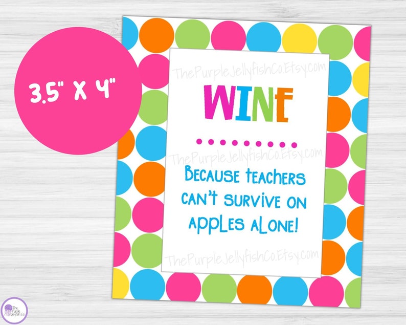 Printable Teacher Wine Gift Tags, Funny Teacher Appreciation Gift ...