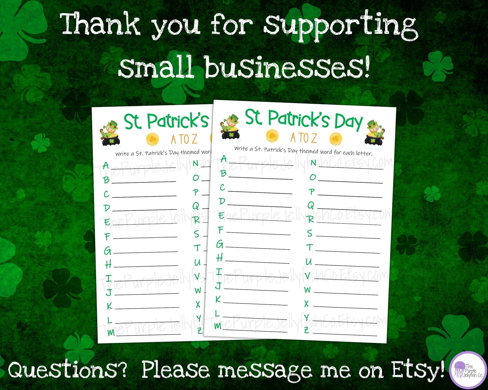 A to Z Game St Patricks Day, Printable St Patricks Day Game for Kids ...