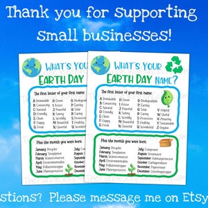 Earth Day Name Game, Spring Activity for Kids, Earth Day Printable ...