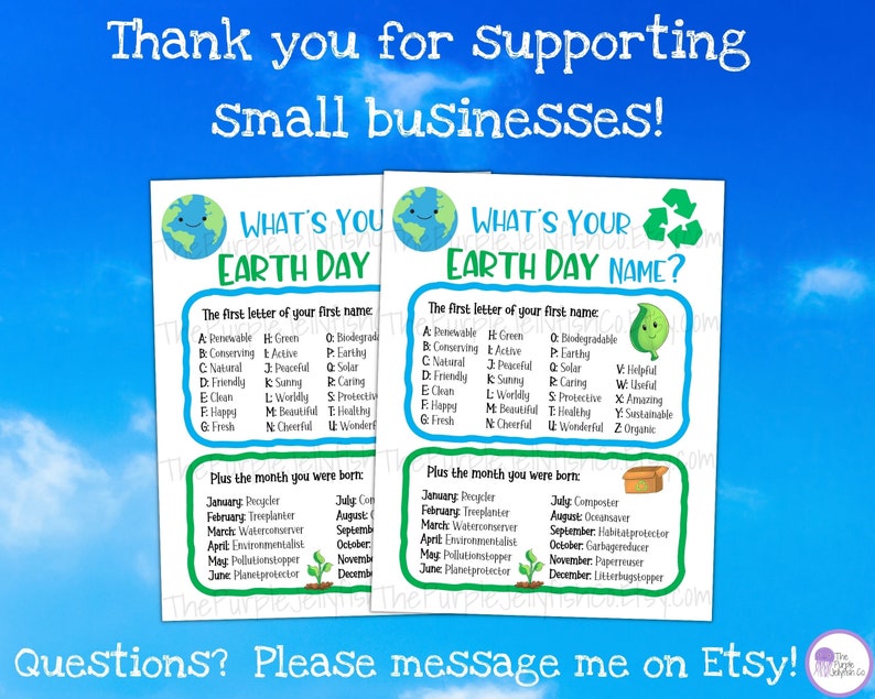 Earth Day Name Game, Spring Activity for Kids, Earth Day Printable ...