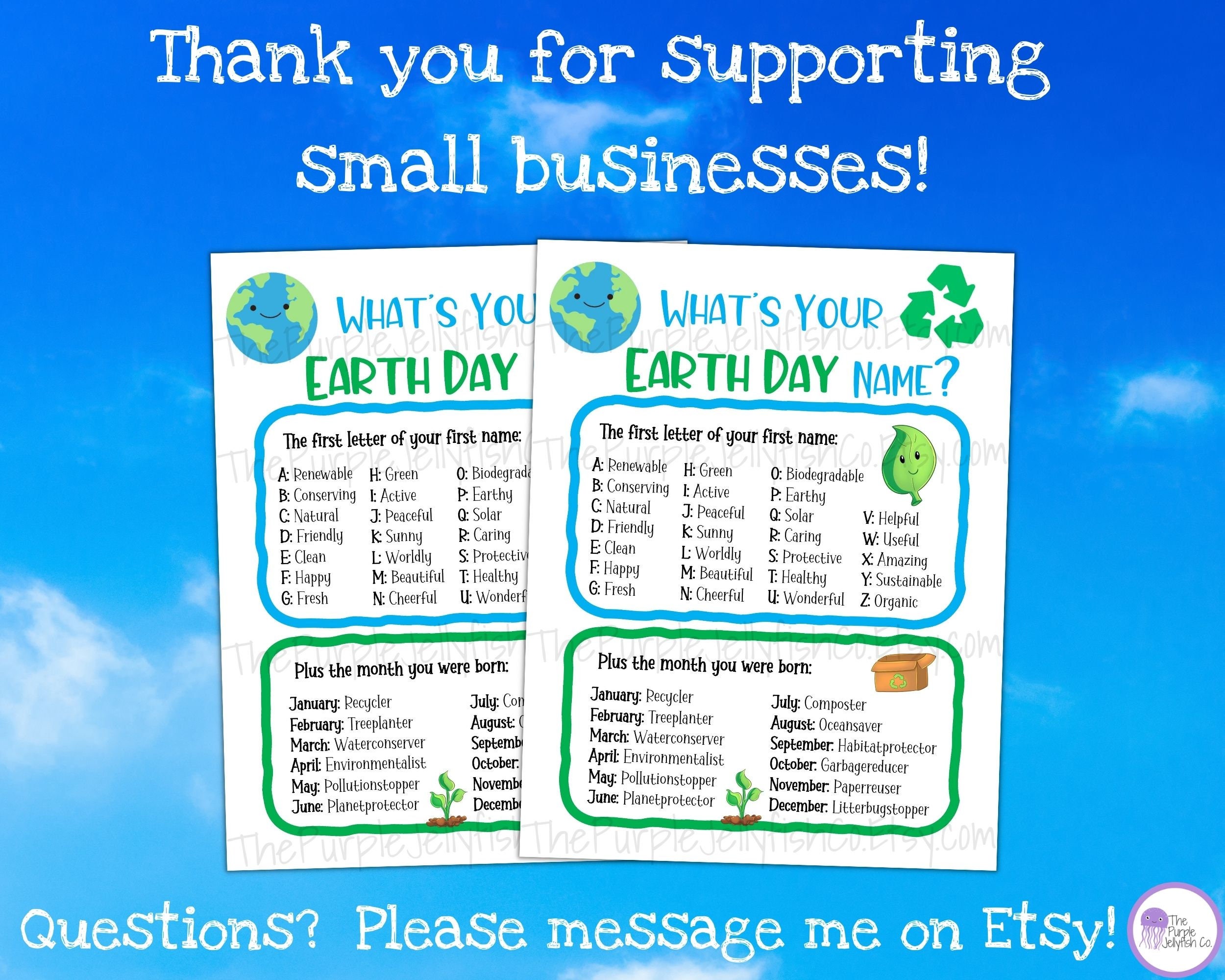Earth Day Name Game, Spring Activity for Kids, Earth Day Printable ...
