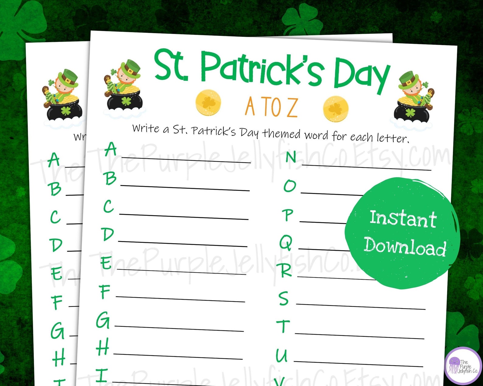 A to Z Game St Patricks Day, Printable St Patricks Day Game for Kids ...