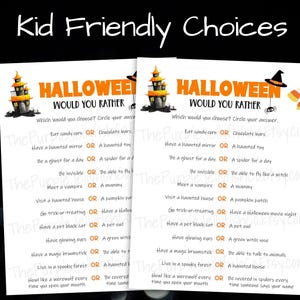 Halloween Would You Rather Game for Kids, Printable Halloween Party ...