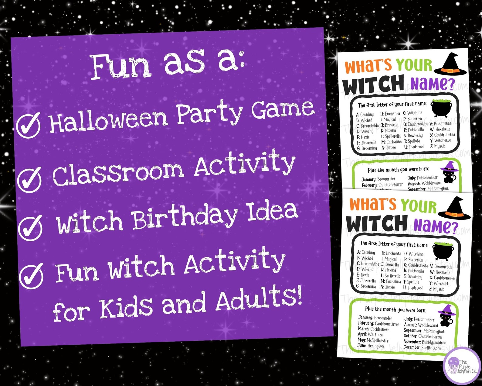 What's Your Witch Name Game Halloween Game Printable - Etsy