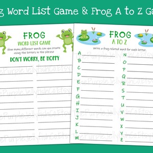 Frog Game Bundle, Printable Games for Kids, Frog Birthday Party Ideas ...