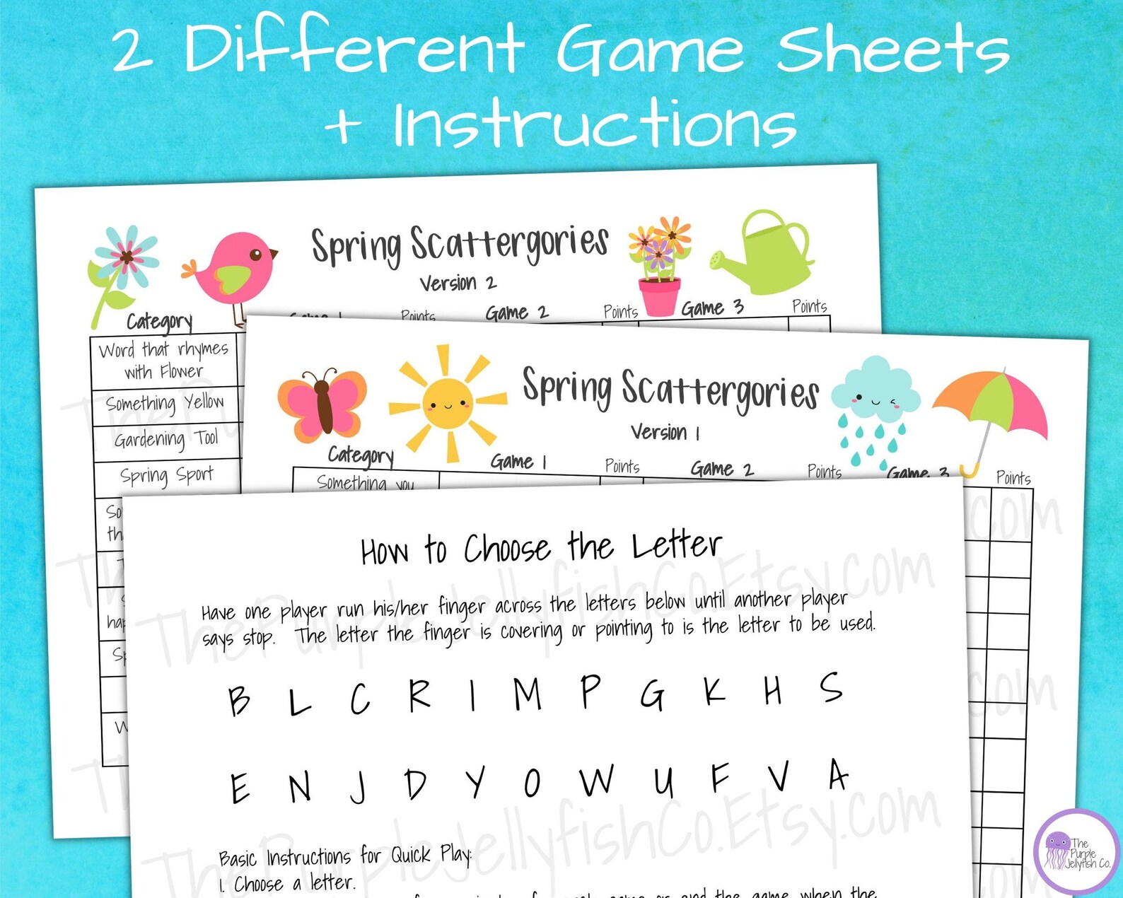Spring Scattergories Game, Spring Game for Kids, Printable Spring ...