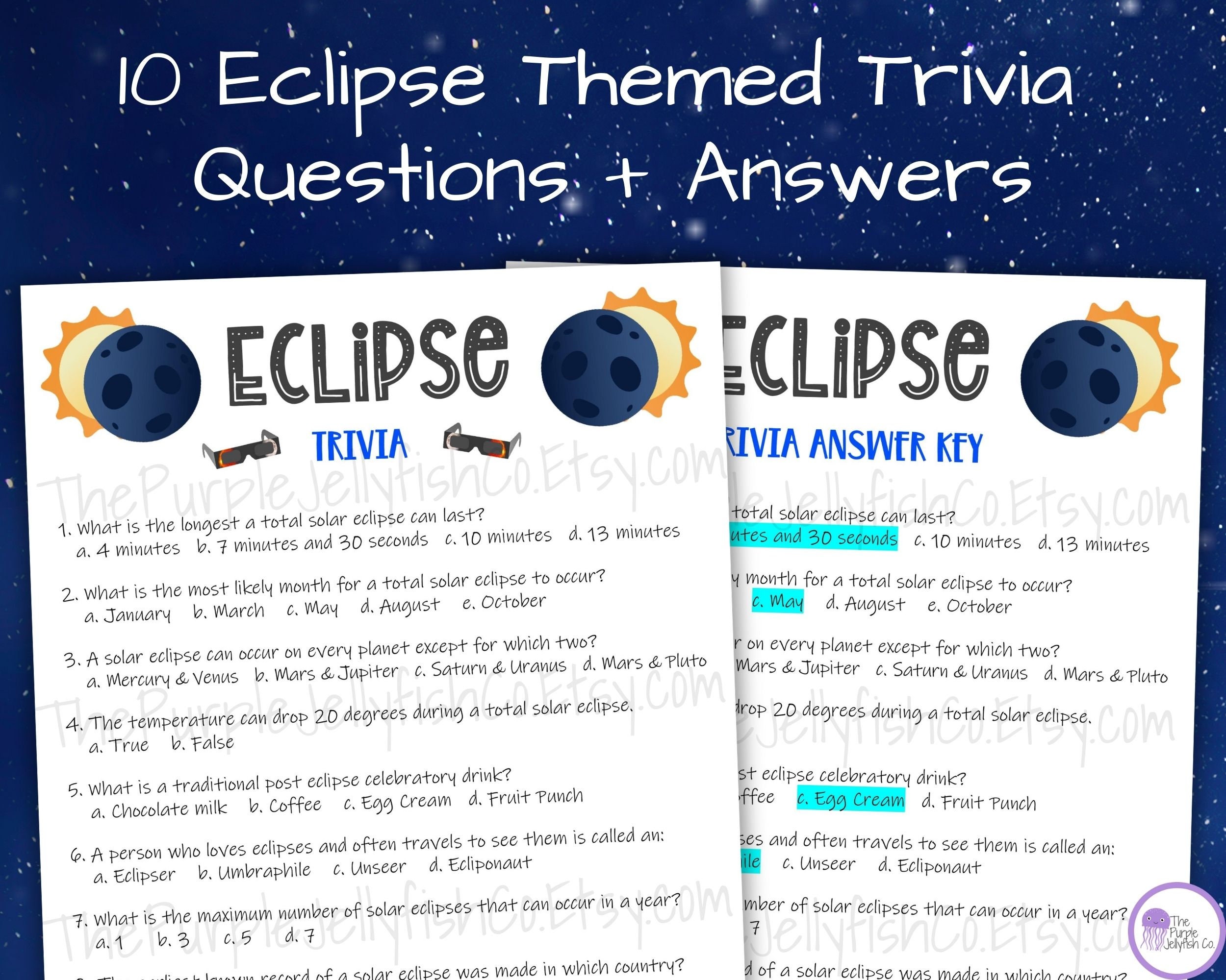 Eclipse 2024 Games Printable, April 8th 2024 Solar Eclipse Activities ...