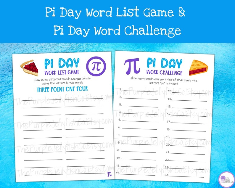 Pi Day Game Bundle, Pi Day Activities for Kids Printable, Pi Day Party ...