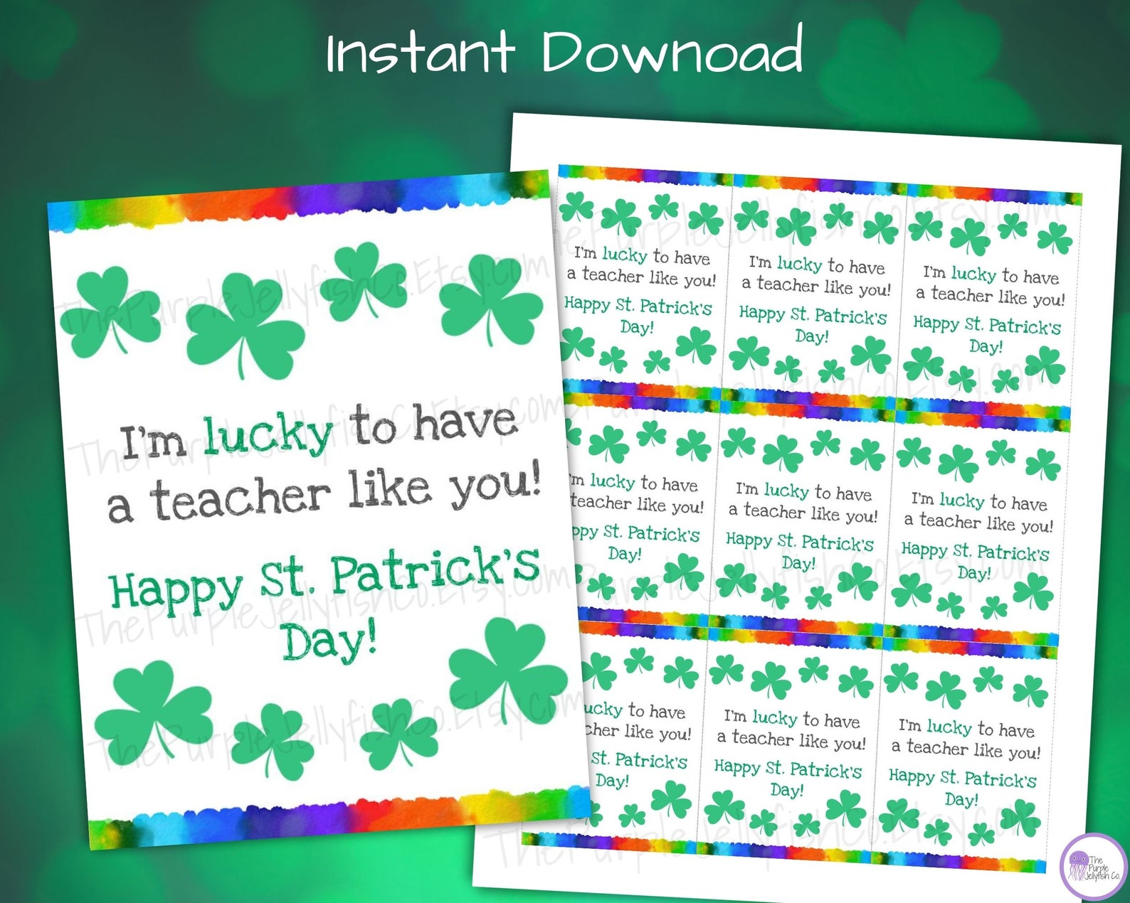 Lucky to Have You Teacher St. Patrick's Day Gift Tags Printable, St ...