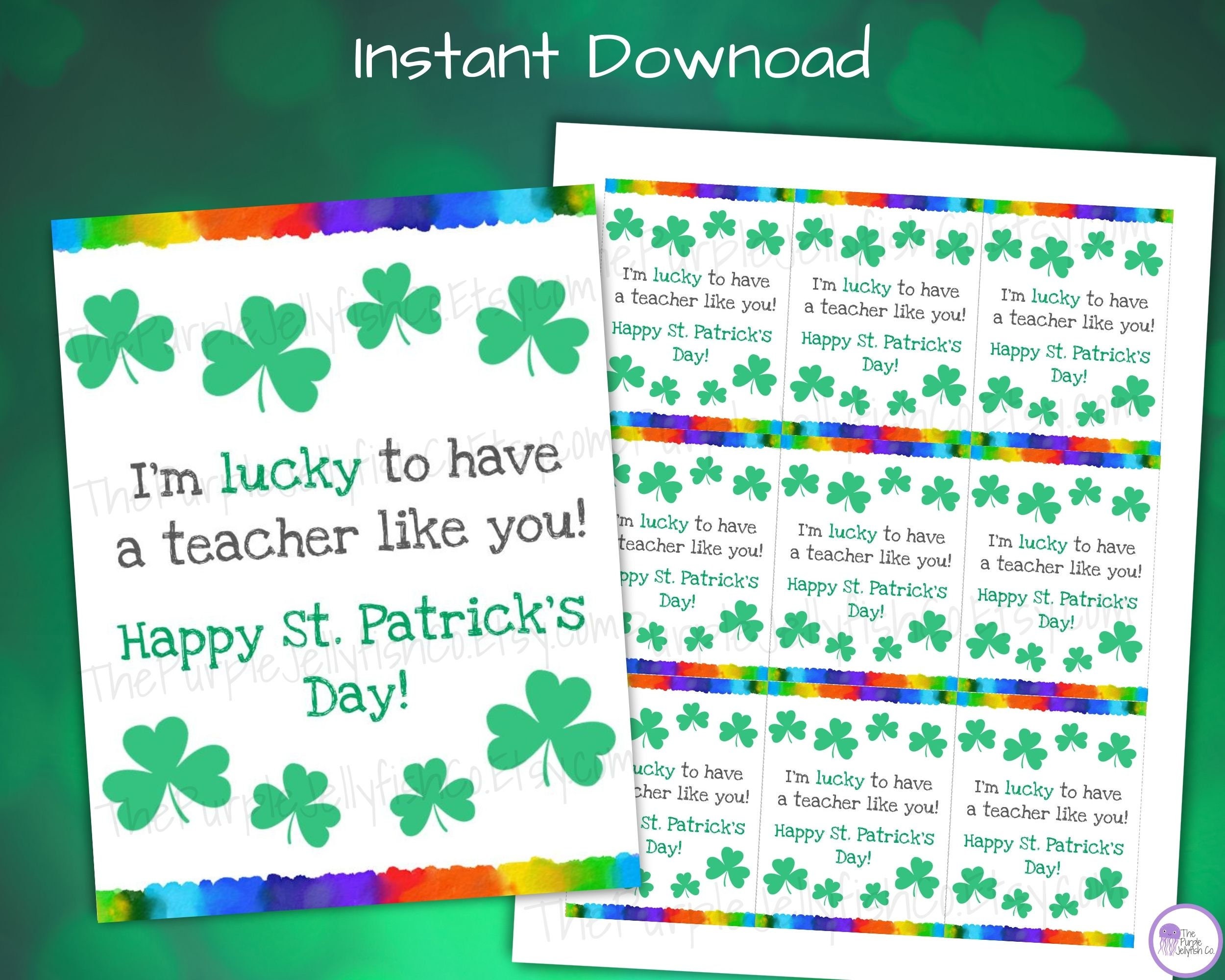 Lucky to Have You Teacher St. Patrick's Day Gift Tags Printable, St ...