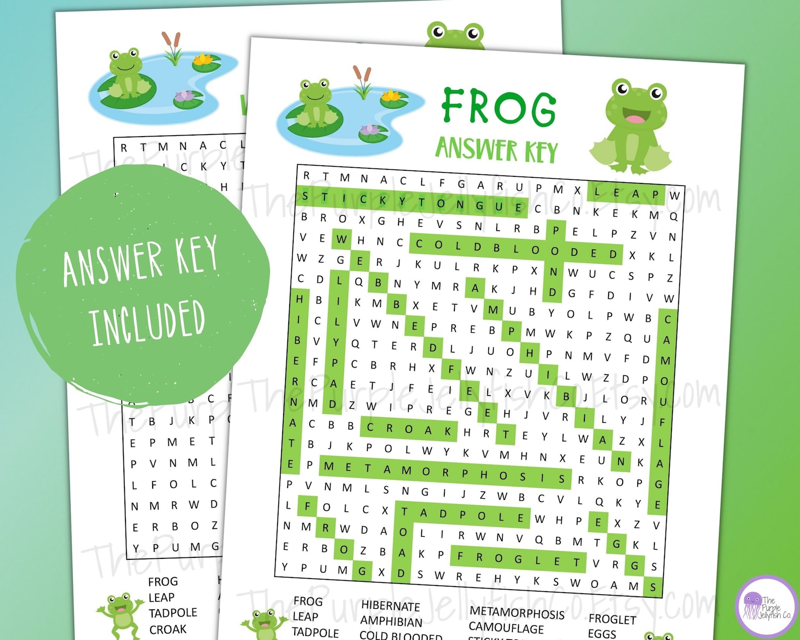 Frog Word Search Printable, Frog Activity for Kids, Word Game, Spring ...