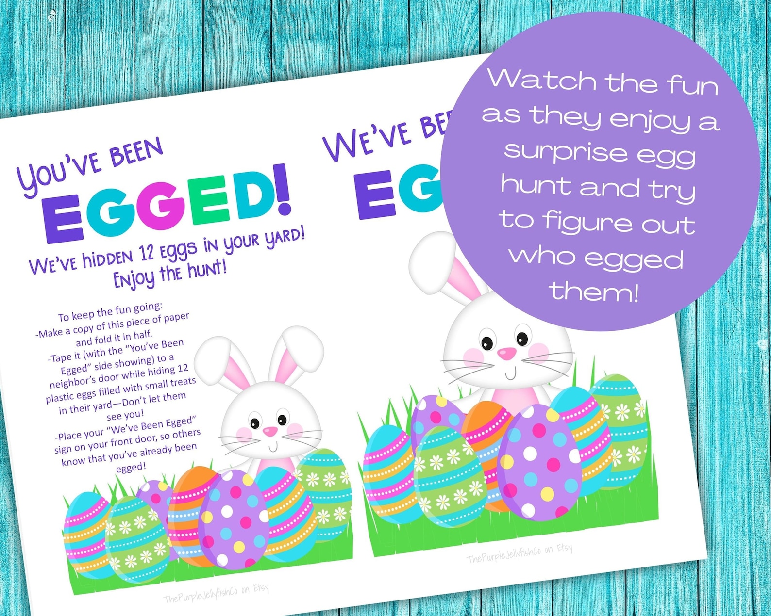 You've Been Egged, Easter Egg Hunt Printable, Easter Activity for Kids ...