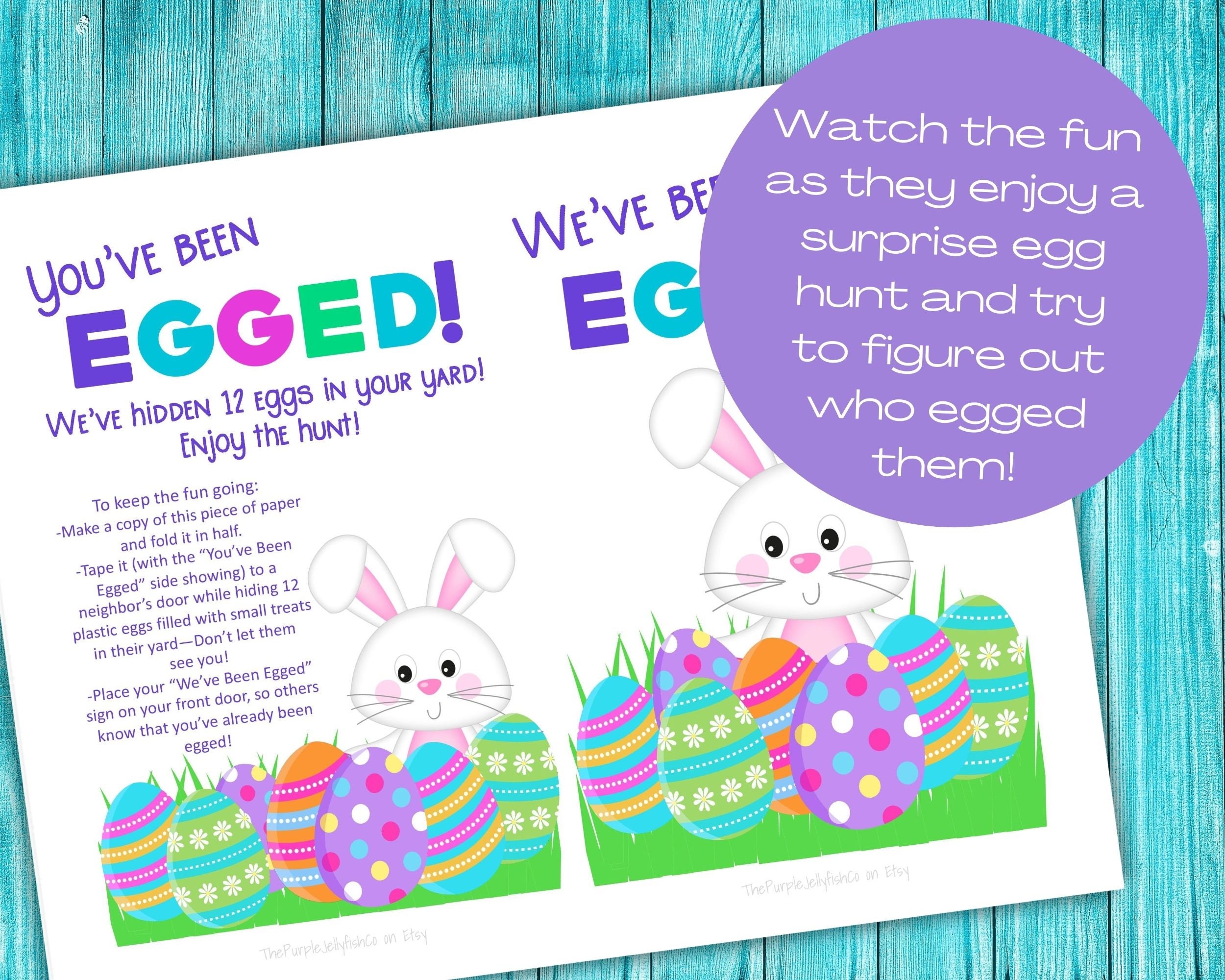 You've Been Egged, Easter Egg Hunt Printable, Easter Activity for Kids ...