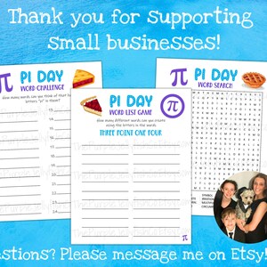 Pi Day Word Games Bundle, Printable Games for Kids, Word Game Printable ...