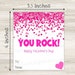 You Rock Valentine Tag Classroom Valentines Printable Pop - Etsy