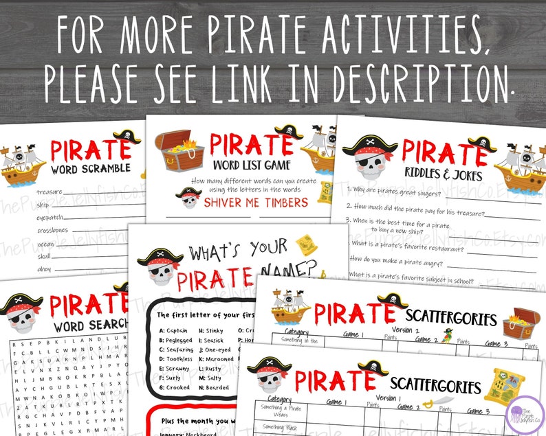 What's Your Pirate Name Game Talk Like a Pirate Day - Etsy