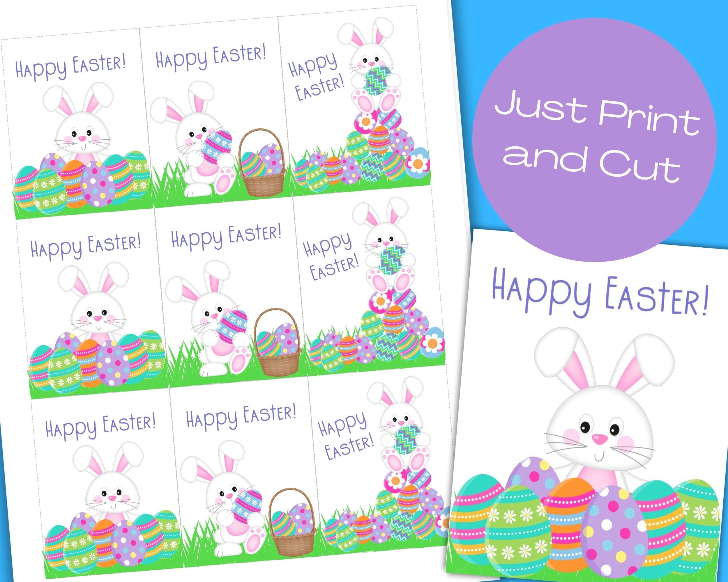Printable Easter Gift Tags, Cute Easter Mini Card for Kids, Digital ...