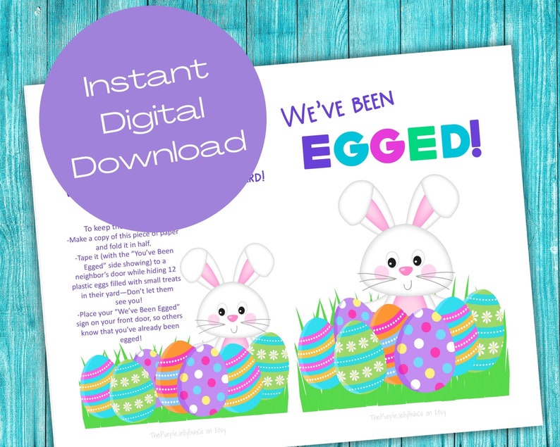 You've Been Egged, Easter Egg Hunt Printable, Easter Activity for Kids ...