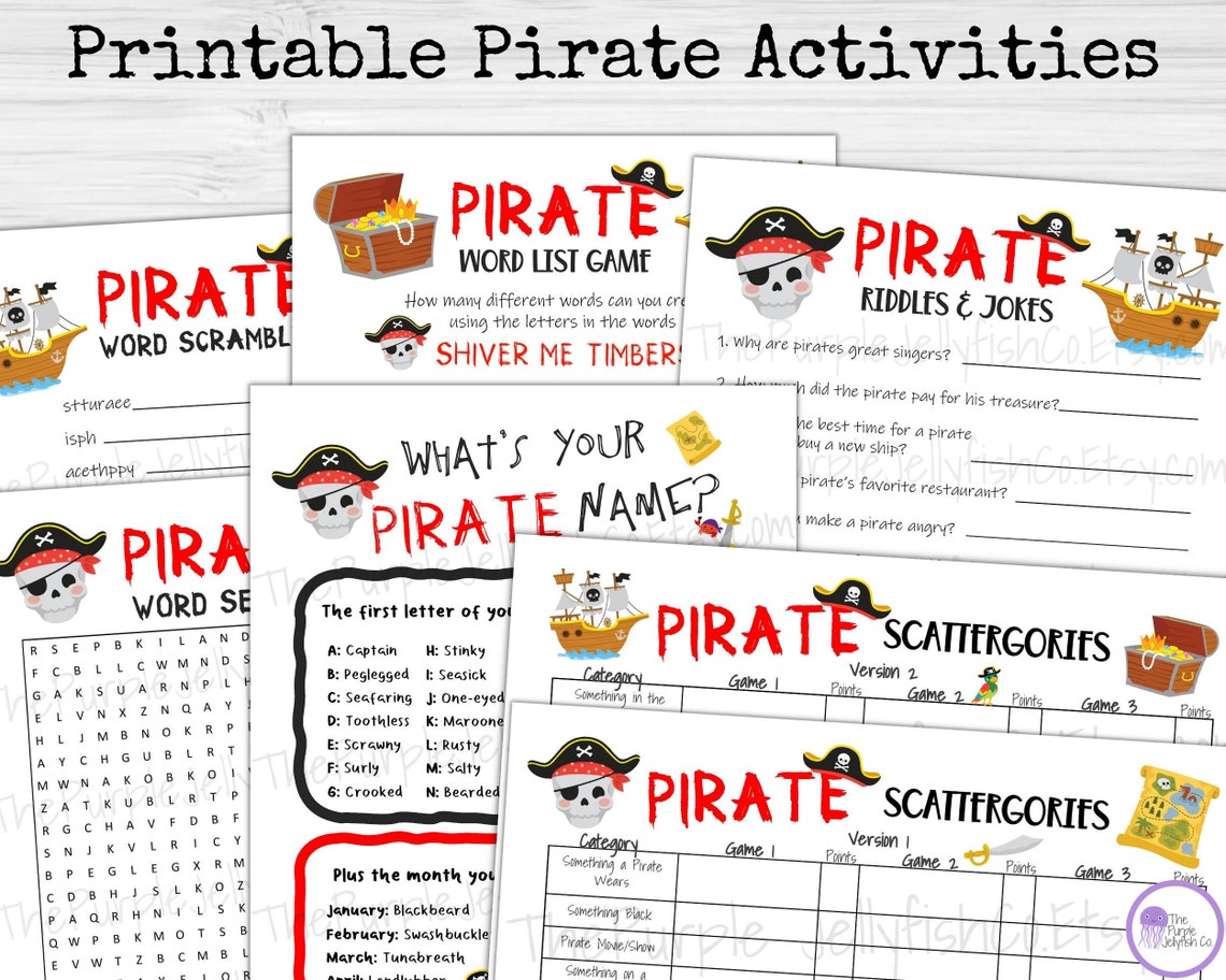 Pirate Games for Kids, Pirate Printables, Talk Like a Pirate Day ...