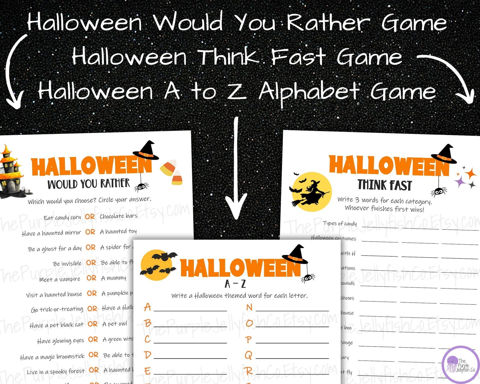 Halloween Games Bundle, Printable Halloween Party Ideas for Kids Teens ...