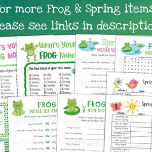 Frog Trivia Game Printable, Frog Game, Trivia for Kids, Frog Theme ...