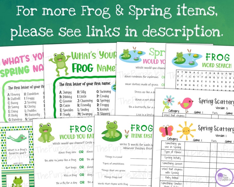 Frog Trivia Game Printable, Frog Game, Trivia for Kids, Frog Theme ...
