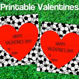 Soccer Valentines Tags, Printable Valentines Cards for Kids, Sports ...