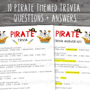 Pirate Trivia Game Printable, Pirate Party Idea, Talk Like a Pirate Day ...